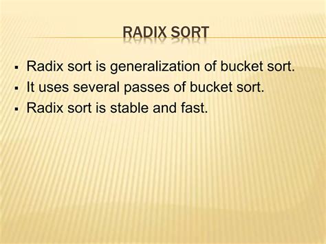 Radix Sort Presentation Pptx Computer Software And Applications