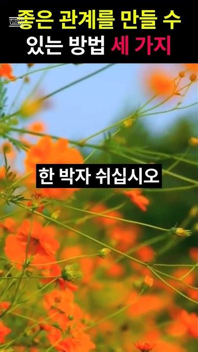 좋은 관계를 만들 수 있는 방법 Youtube