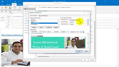 How To Add Signatures In Email In Outlook Learn Excel Course Ms Word