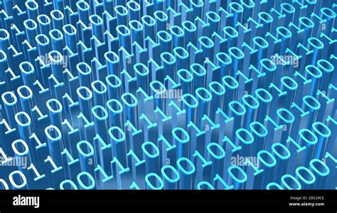 Abstract Binary Code Background In Bright Blue Color Stock Photo Alamy
