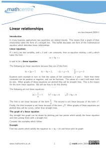 Linear Relationships