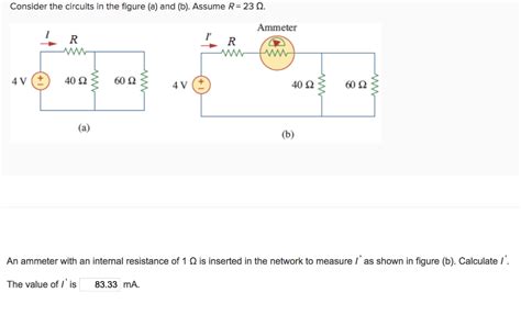 solved consider the circuits in the figure a and b