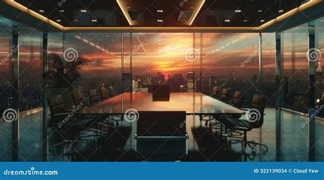 Corporate Setup With Significant Room For Overlay Text Stock