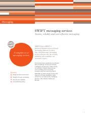 Swift Messaging Factsheet Swiftmessagingservices Pdf Messaging SWIFT Messaging Services Secure