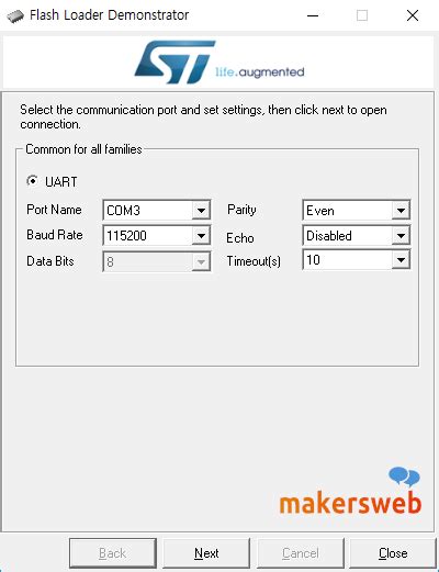 makers stm32 cortex m3 개발 firmware flashing