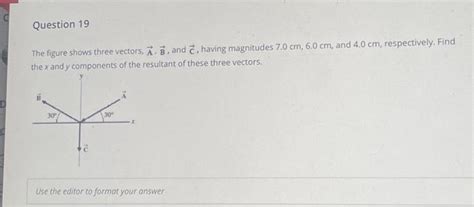 Solved The Figure Shows Three Vectors Ab And C Having