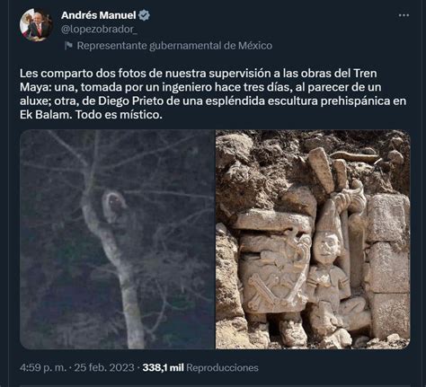 Amlo Publicó La Foto De La Aparición De Un Supuesto Aluxe En Las Obras