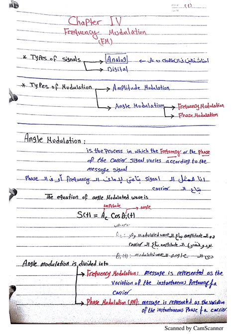 Angle Modulation Notes Arabic Docsity