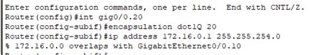 Cisco Encapsulation Overlapping Issue In Vlan Router Settings How Do I Solve It Network