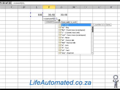 Convert Feet Into Metres With Excel OFF