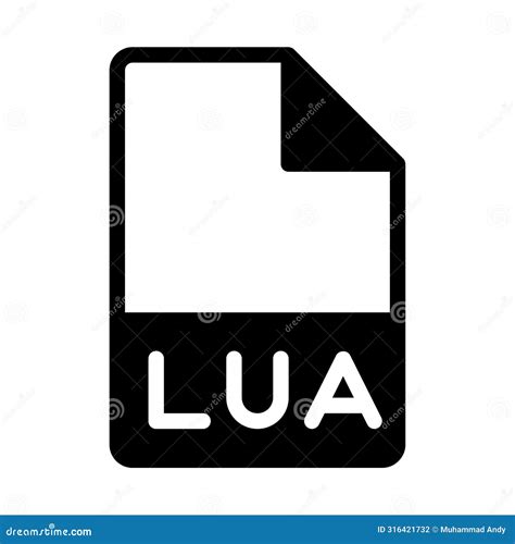 Lua File Type Icon Document Files And Folder Format Symbol Icons In Solid Style Stock Vector