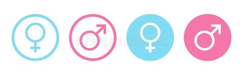 Vector Gender Icon Set In Circle Stock Vector Illustration Of Girl Silhouette