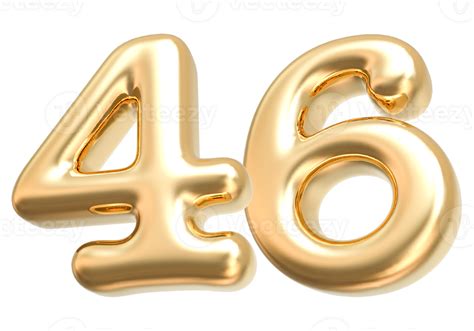 Gold 3d Number 46 36309079 PNG