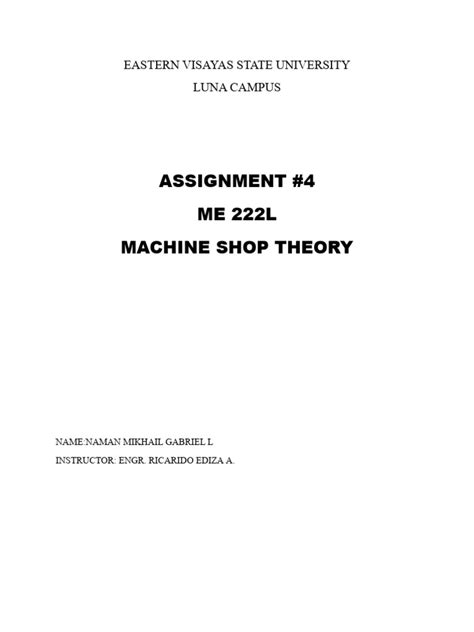 Asignment 4 Pdf Drilling Drill