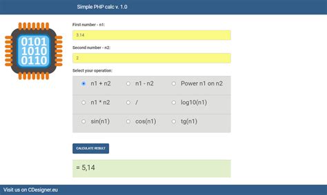 Simple Calc Php Example Code Cdesignereu
