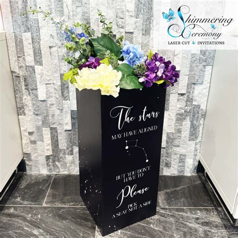 Stars Flower Box Seating Sign Pop Up Shimmering Ceremony