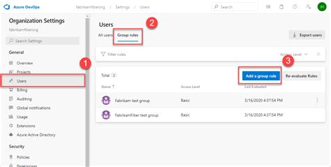 그룹 규칙 추가 액세스 수준 할당 Azure Devops Services Microsoft Learn