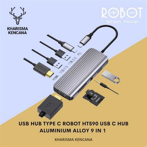 Jual Usb Hub Type C Robot Ht Usb C Hub Aluminium Alloy In Kota Malang Kharismakencana