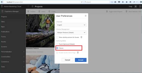 Switch Touch Ui To Classic Ui In Aem Aem Cq5 Tutorials