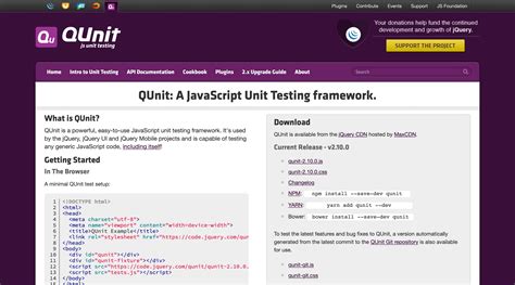 2020 design update for api site · issue 1458 · qunitjs qunit · github