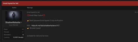 Daily Dark Web On Twitter 🔴0day Exploit Of Gmail Is On Sale🔴 ⚠️⚠
