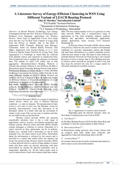 pdf a literature survey of energy efficient clustering in wsn using