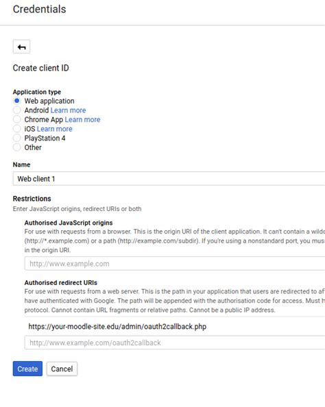 Oauth Services Setup Project In Google Moodledocs