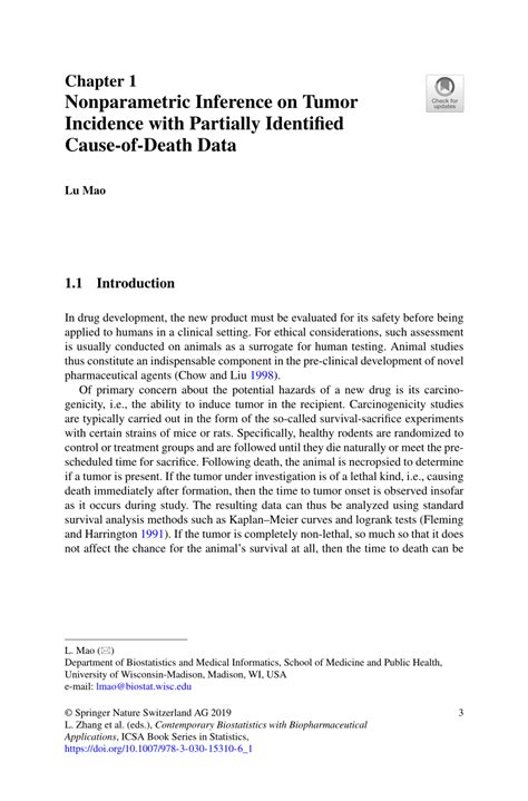 Pdf Nonparametric Inference On Tumor Incidence With Partially Identified Cause Of Death Data