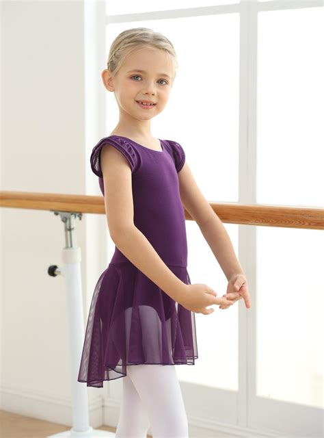 Mdnmd Flutter Sleeve Dance Skirted Leotard Ballet Dress