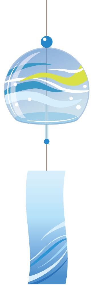 水色の風鈴のイラスト 無料イラスト素材素材ラボ