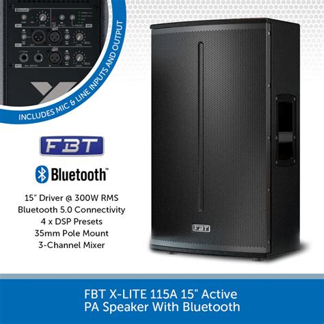 FBT X-LITE 115A 15" Active PA Speaker With Bluetooth | Audio Volt