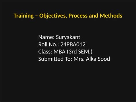 Trainingobjectivesprocessmethodspptx