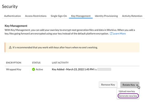 Rotate An Encryption Key Support Center