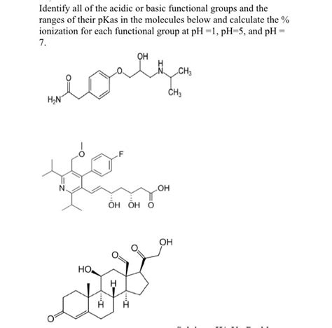 Solved Identify All Of The Acidic Or Basic Functional Groups Chegg Com