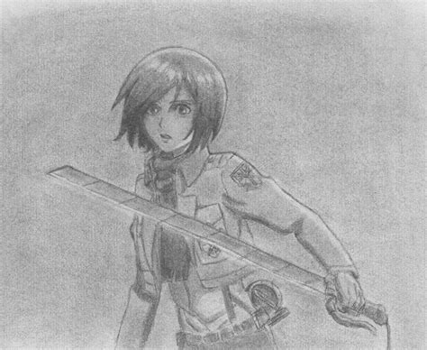 Mikasa Ackerman Pencil Sketch R Shingekinokyojin