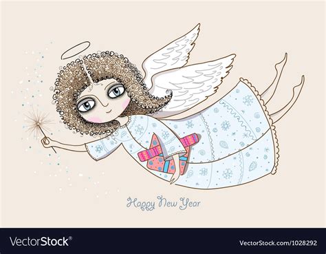Pretty Angel Girl Royalty Free Vector Image Vectorstock