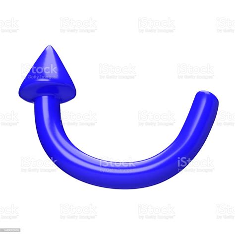 왼쪽 및 위쪽을 가리키는 파란색 화살표입니다 사실적인 3d 디자인 플라스틱 만화 스타일 아이콘은 흰색 배경에 분리되어 있습니다 클리핑 패스가 있는 그림 3차원 형태에 대한