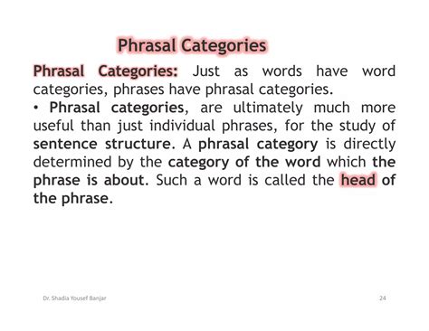 Syntactic Categories By Dr Shadia Yousef Banjarppt Compatibility Mode Pdf