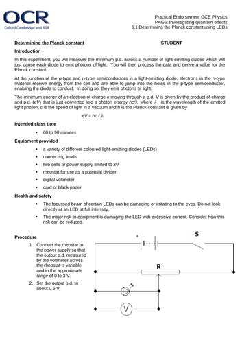 Quantum Physics L2 Determining The Planck Constant Practical Pag 6 1