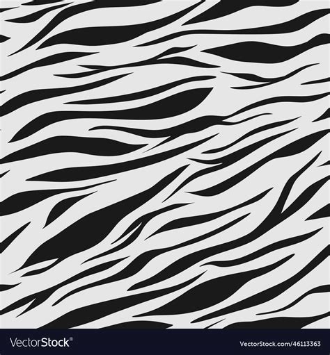 Tiger Skin Seamless Pattern In Black White Color Vector Image