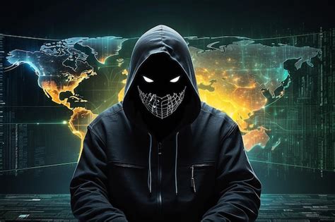 Premium Photo Dark Web Hooded Hacker Cyber War Concept