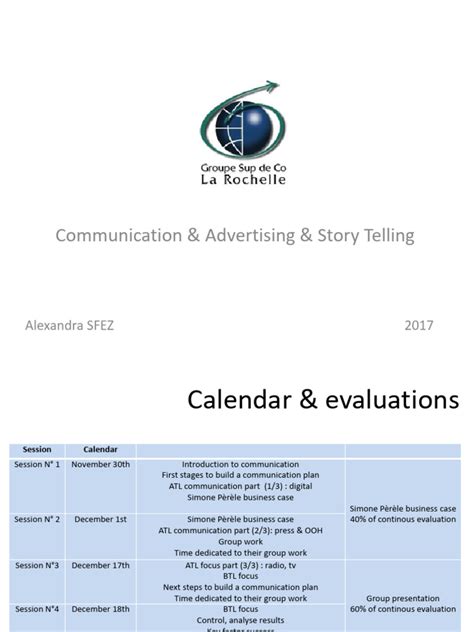 Communication Advertising And Storytelling Alexandra Sfez Session 1pdf Pdf