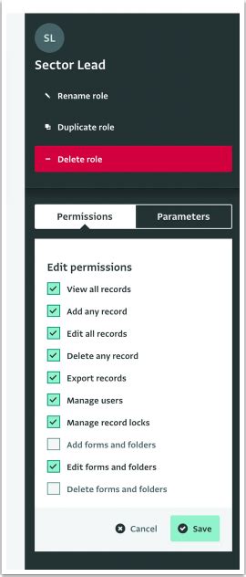 Editing A Role Activityinfo Information Management Software For Mande Reporting And Case
