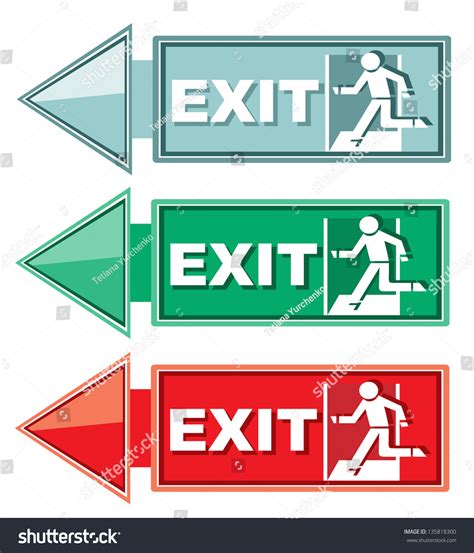 Emergency Exit Door Sign Human Figure ilustrações stock 135818300 Shutterstock