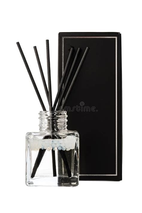 Aromatic Diffuser Bottle With Sticks Isolated On White Background Stock