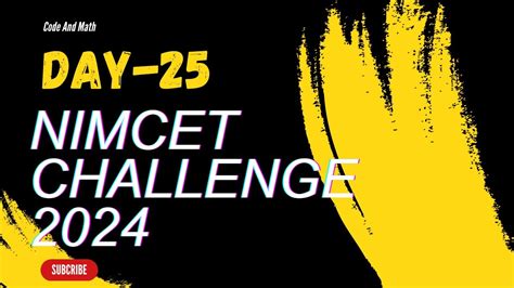 Day 25 Nimcet 2024 Maths 100 Days Challenge Youtube