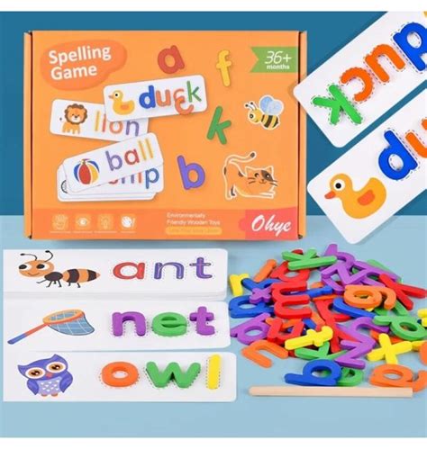 철자 단어 퍼즐 게임 나무 26 글자 영어 알파벳 카드 교육 보조 몬테소리 장난감 티몬