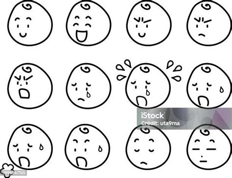 기뻐하고 화내고 슬프고 기뻐하는 소년의 다양한 표정 세트 일러스트 소재 감정 시리즈에 대한 스톡 벡터 아트 및 기타 이미지 Istock