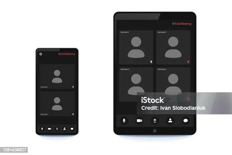 화상 회의 사용자 인터페이스 화상 통화 화면 인터페이스 템플릿 사회적 의사소통을 위한 응용 프로그램 화상 회의 창 오버레이