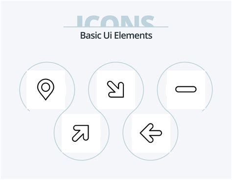 Basic Ui Elements Line Icon Pack 5 Icon Design Video Media Task Control Minus 18527726